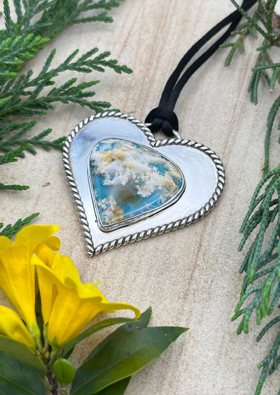 Larimar Wild Heart Necklaces - Boho Sterling Silver - Ellis Cole ...